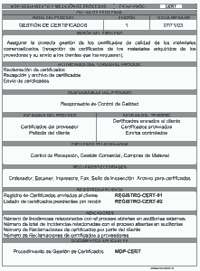 Ficha del proceso Gestión de CertificadosISO 9001 calidad. Sistemas de Gestión de Calidad según ...