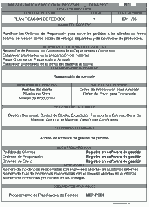 Ficha del proceso "Planificación de Pedidos"ISO 9001 calidad. Sistemas de Gestión de Calidad ...